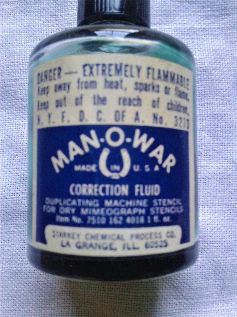 Vintage Man-o-war Correction Fluid for Duplicating Machines | Etsy
