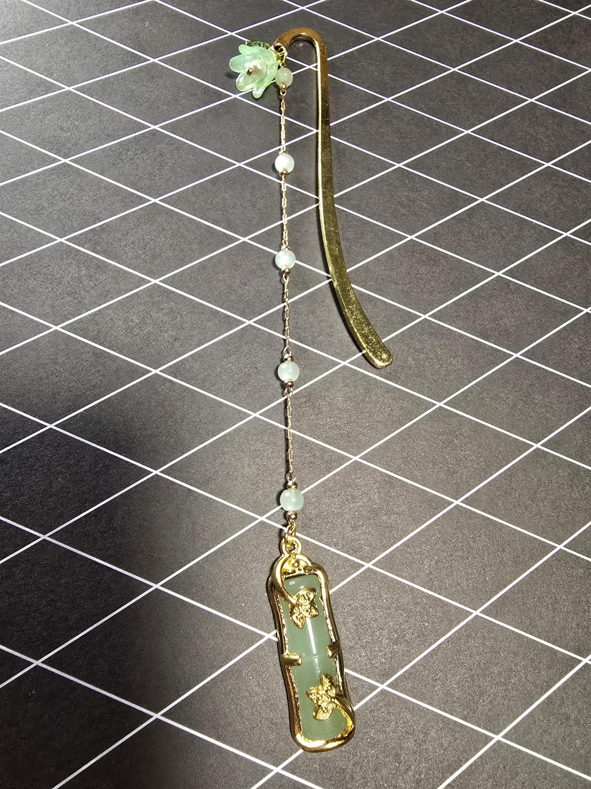Jade Bamboo Bookmark Chain Bookmark - Etsy