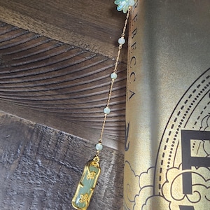 Jade Bamboo Bookmark Chain Bookmark - Etsy