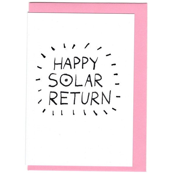 Happy Solar Return Birthday Card - Etsy