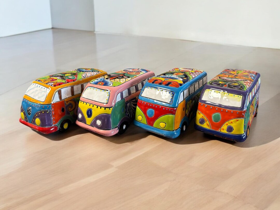 Handpainted Mexican Talavera Vintage Bus Decor – Assorted Colors ...