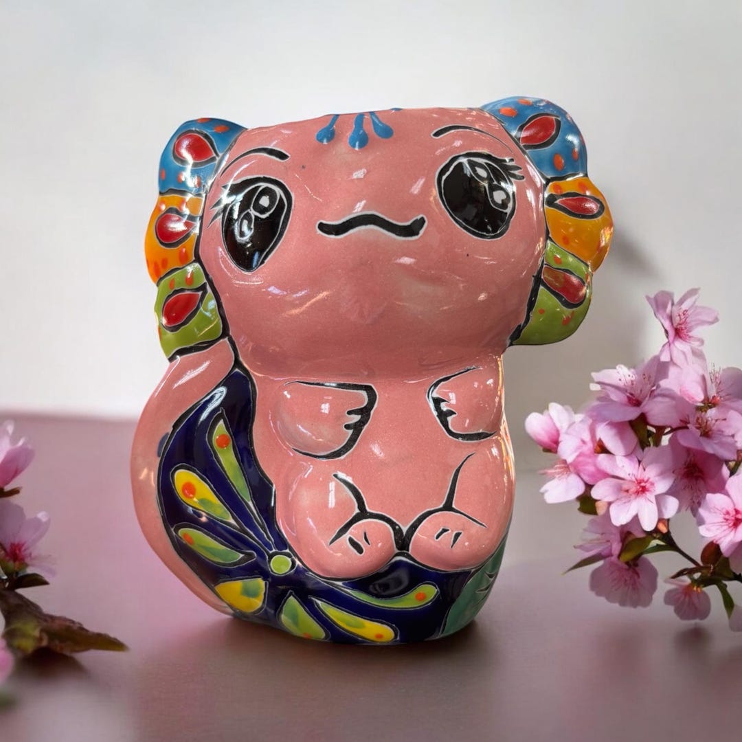 Cute Hand Painted Axolotl Planter Pot Authentic Ceramic Hand Crafted ...