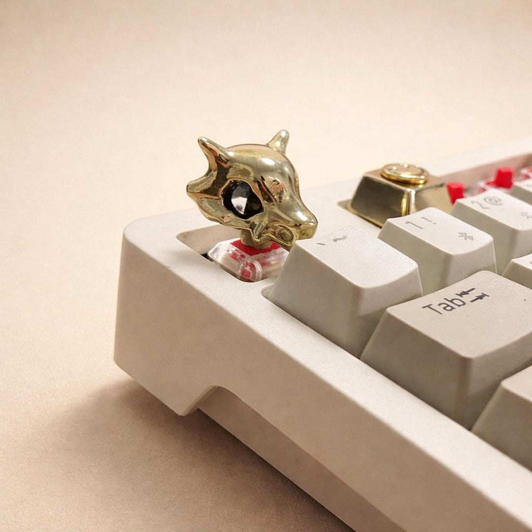 Artisan Keycap Custom Metal Bone Helmet Keycap for Mechanical Keyboard ...