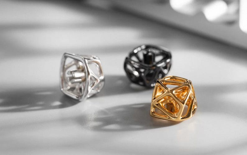 Laser-cut Openwork Metal Keycaps, Artisan Keycap Sci-fi Skeletonized ...
