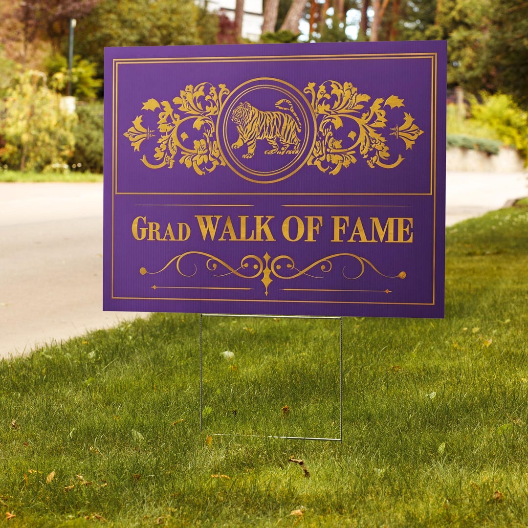 Graduation Grad Walk of Fame Purple/gold Yard Sign - Etsy