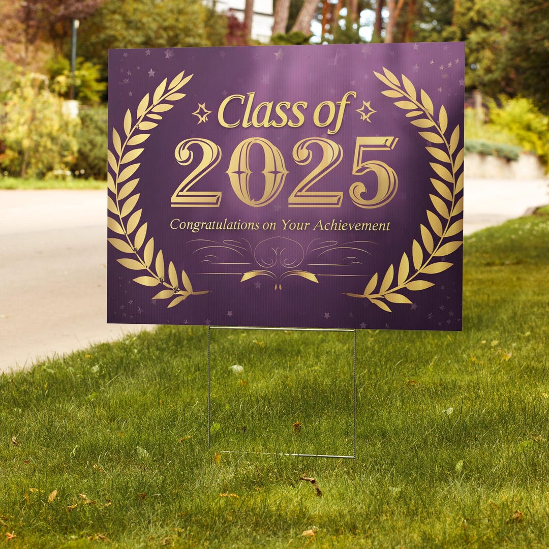 Graduation Class of 2025 Purple/gold Yard Sign - Etsy