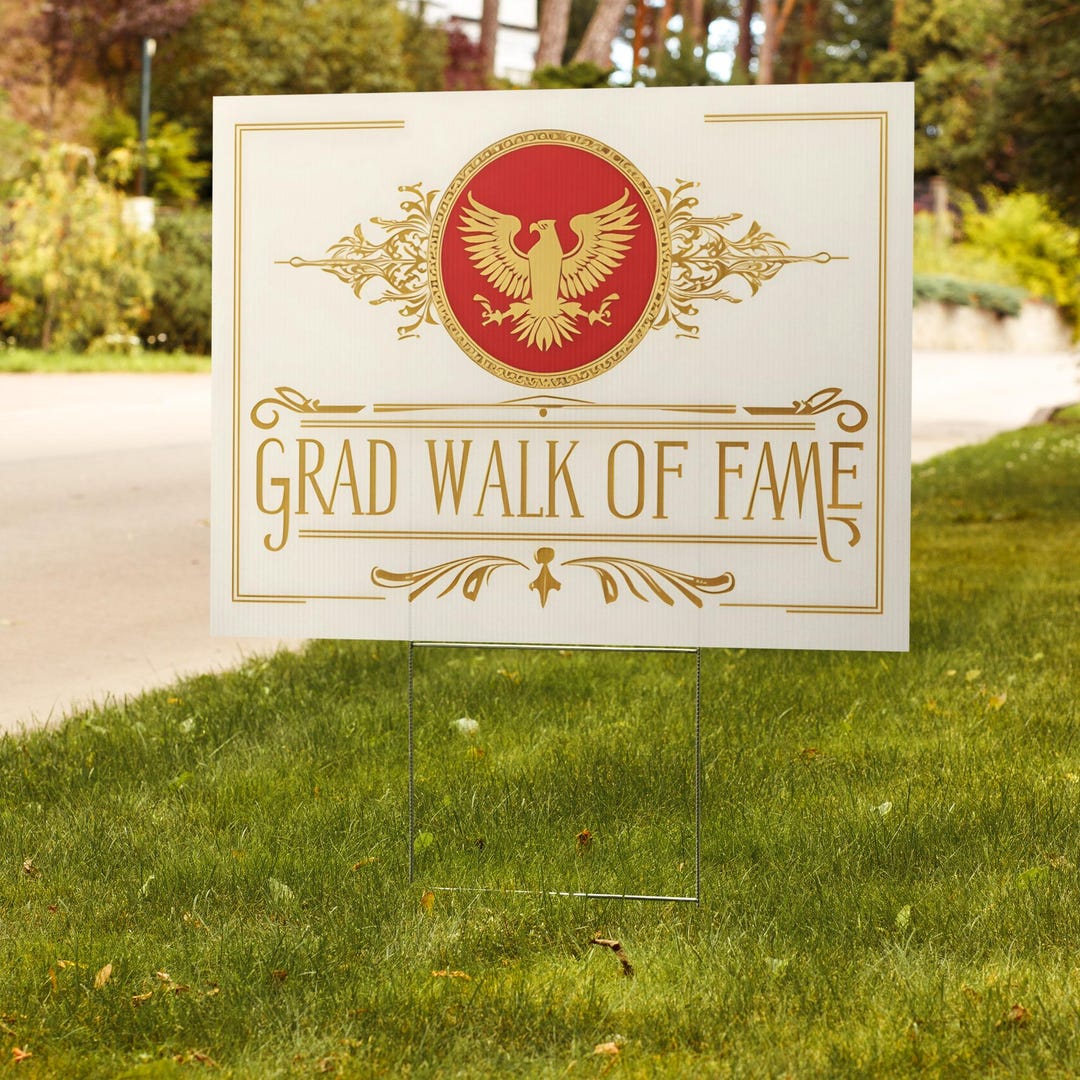 Graduation Grad Walk of Fame Red Yard Sign - Etsy
