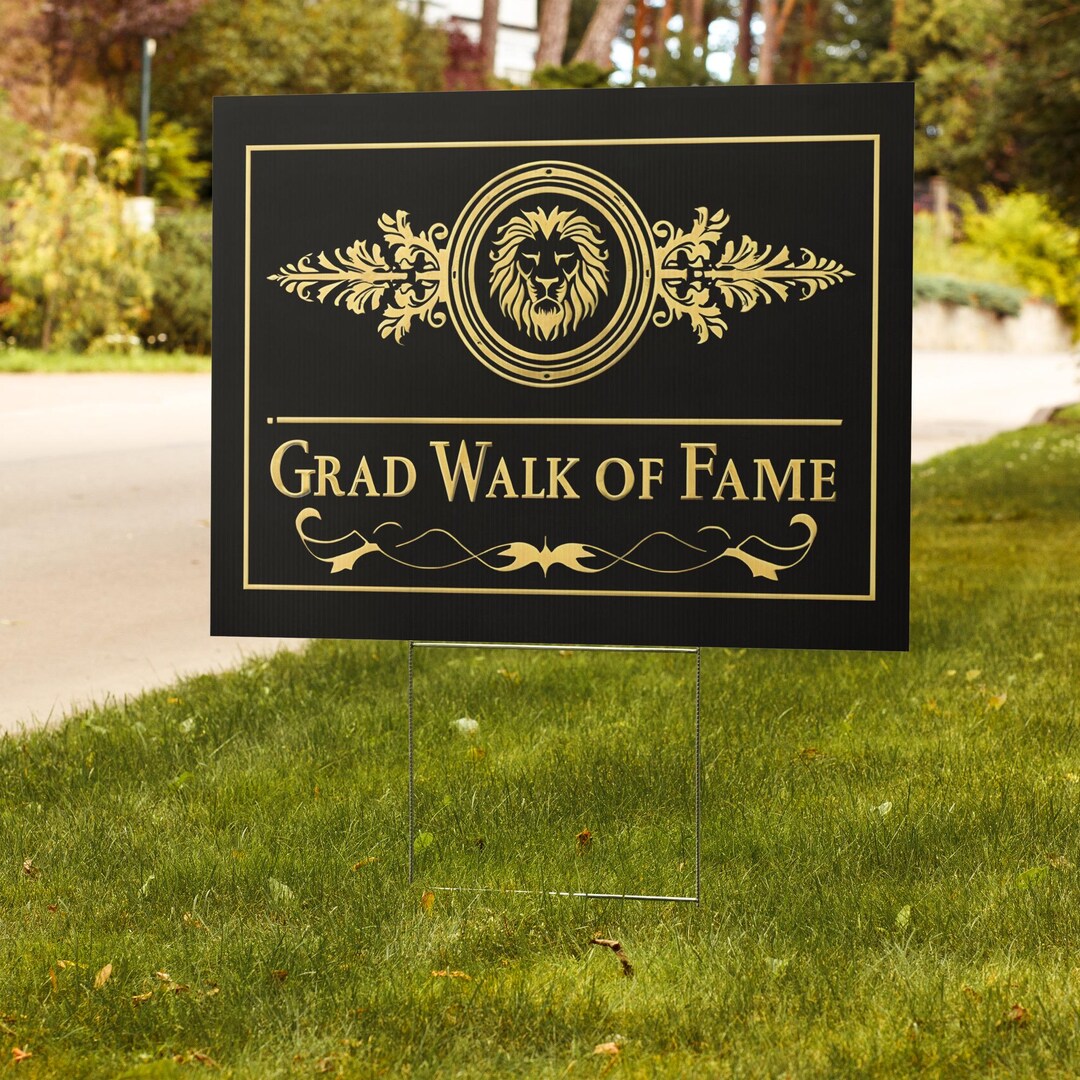 Graduation Grad Walk of Fame Black/gold Yard Sign - Etsy
