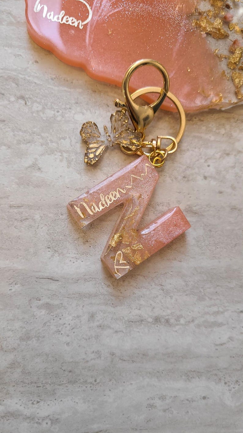 CUSTOM Keychain Resin/epoxy Letter Color of Choice - Etsy