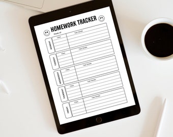 Homework Planner Assignment Tracker Weekly School Organizer Elementary, Middle, High School ...