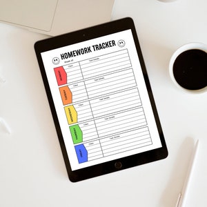 Homework Planner Assignment Tracker Weekly School Organizer Elementary ...