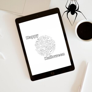 Happy Halloween Coloring Page Printable Spooky Halloween Activity for ...