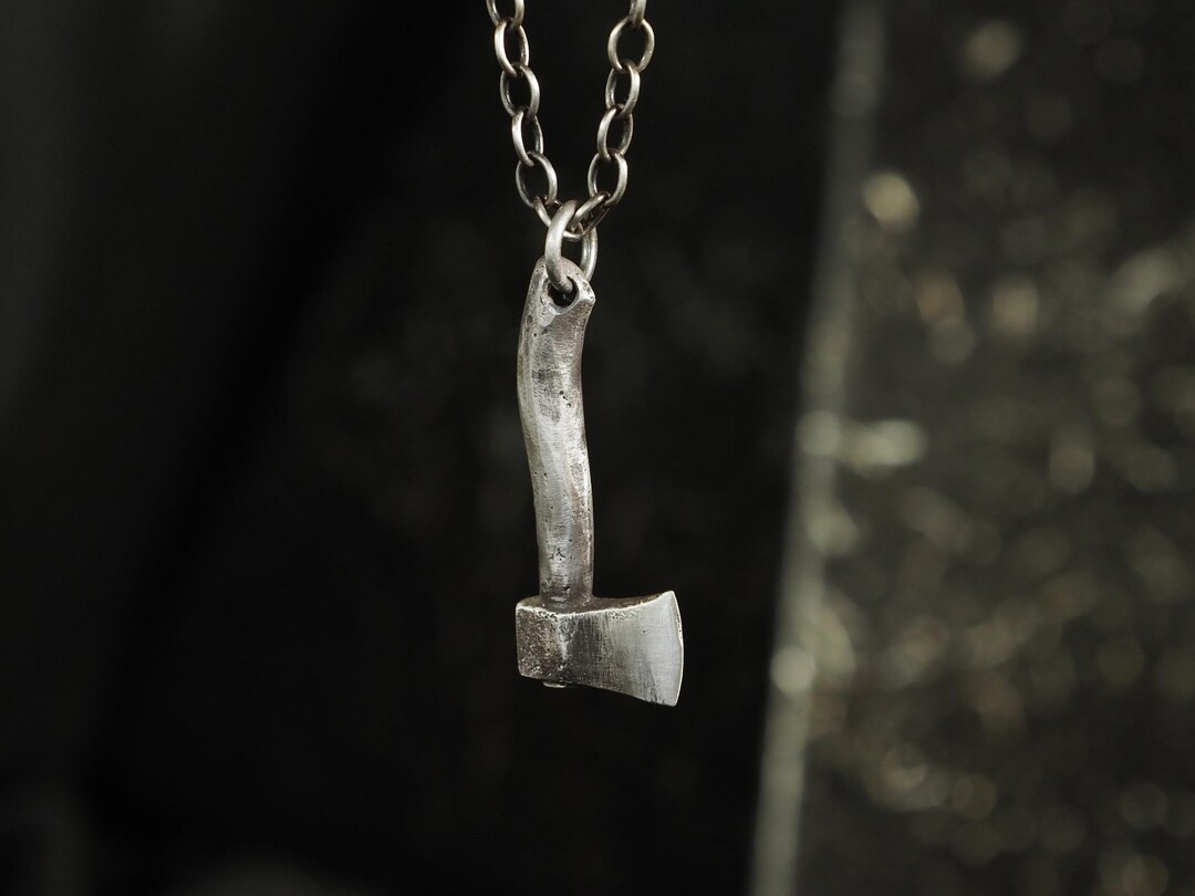 Hatchet Ax Pendant With Chain - Solid Sterling Silver - Etsy