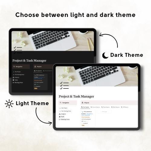Notion Project Tracker, Notion Task Manager, Notion Template, Notion ...