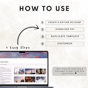 Notion Vision Board, Digital Vision Board, Notion Task Manager, Notion Template, Notion Life ...