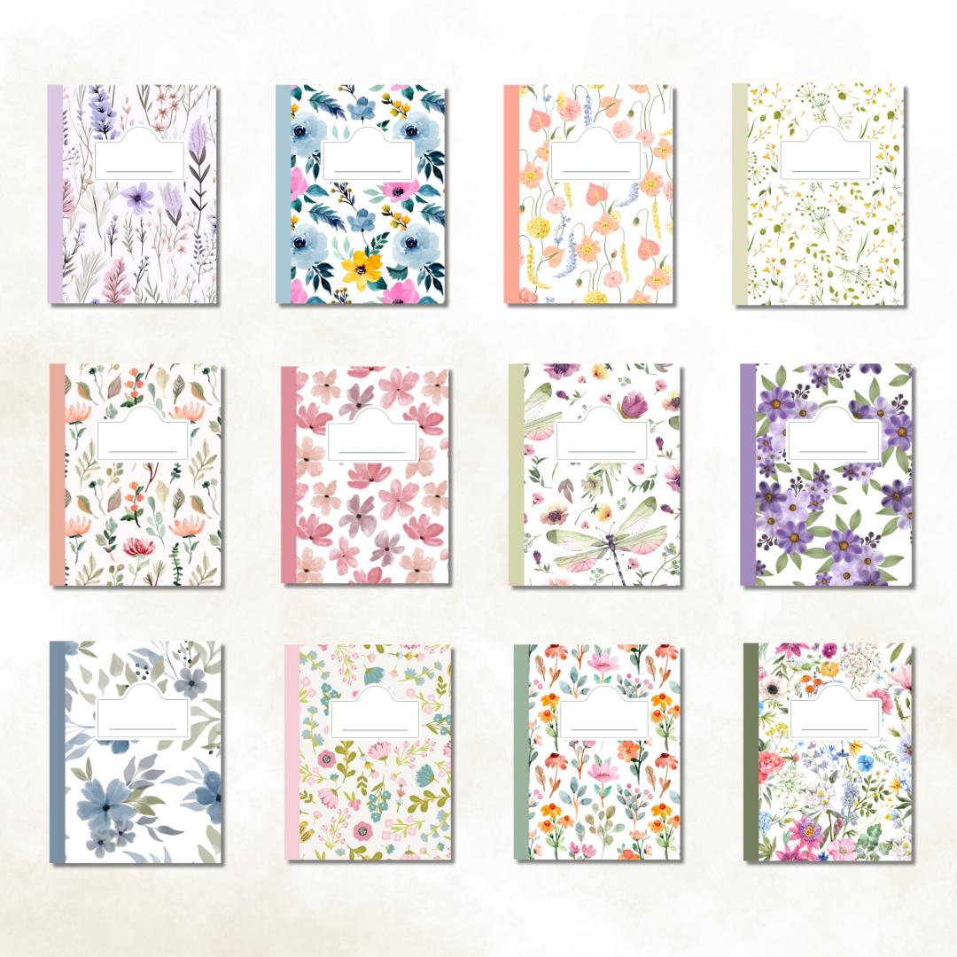 Floral Digital Notebook Covers, Minimalist Aesthetic, Goodnotes Covers ...