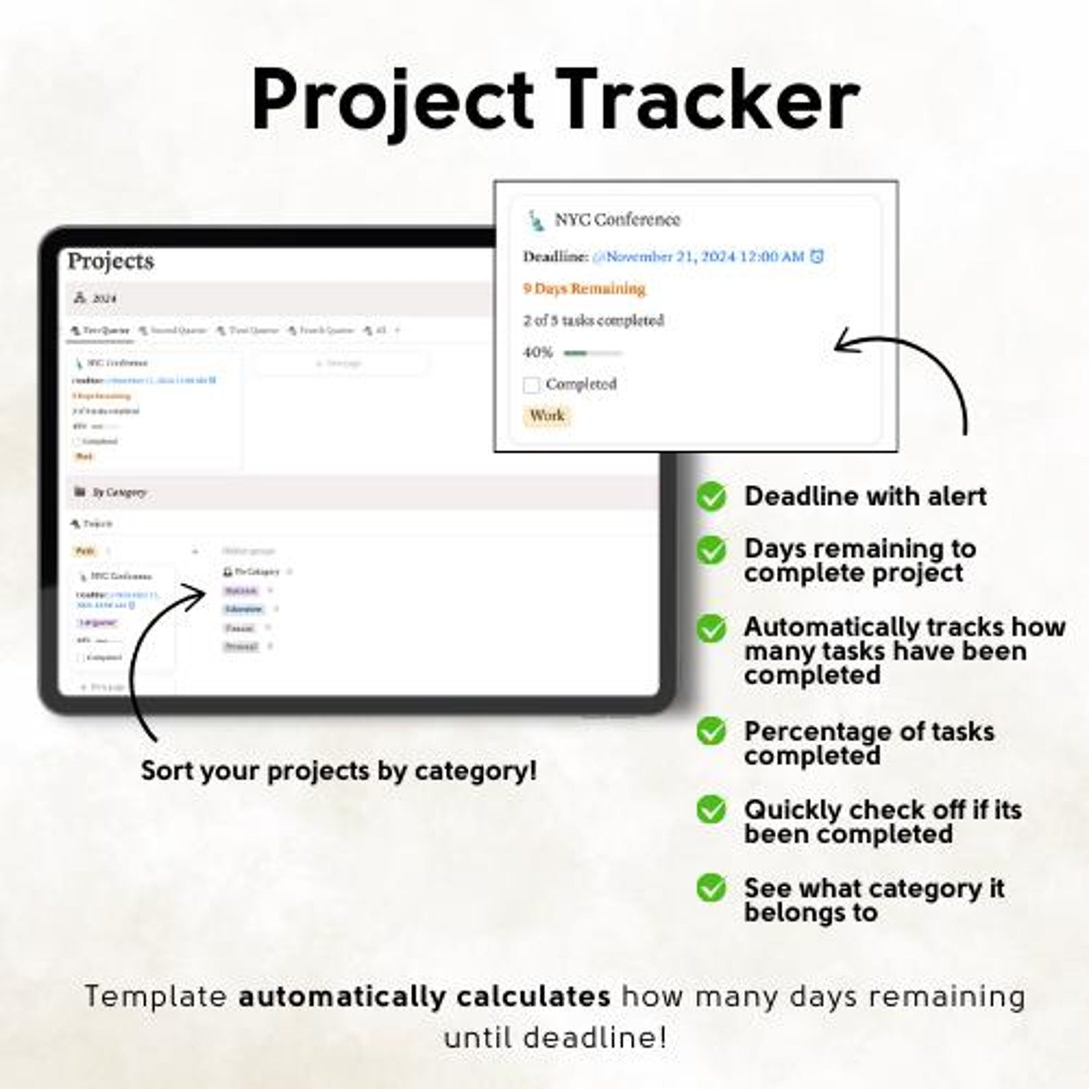 Notion Project Manager, Notion Task Manager, Notion Template, Notion ...