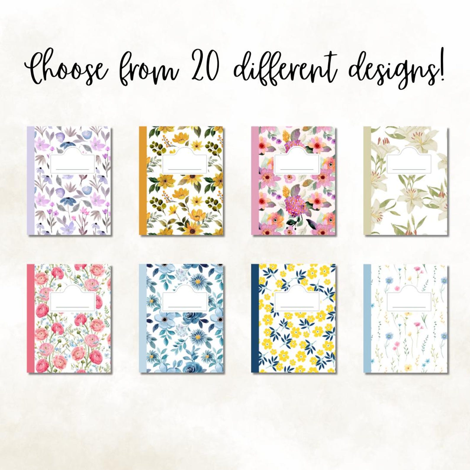 Floral Digital Notebook Covers, Minimalist Aesthetic, Goodnotes Covers ...