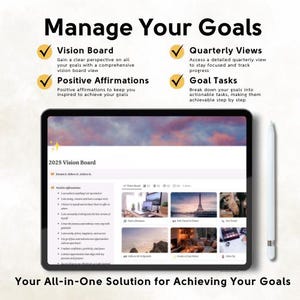 Notion Vision Board, Digital Vision Board, Notion Task Manager, Notion ...