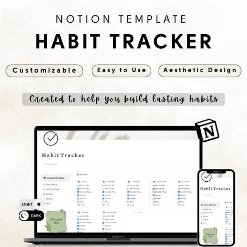 Notion Habit Tracker, Notion Template, Notion Planner, Notion Life ...