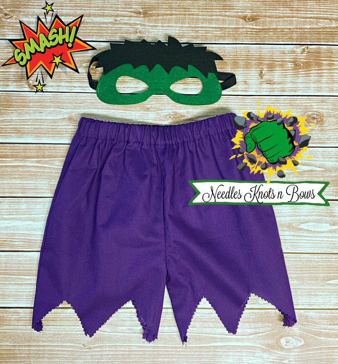 Boys Superhero Costume Shorts & Mask, Baby, Toddler Purple Superhero ...