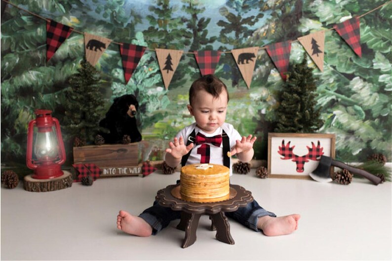 Boys Buffalo Plaid Cake Smash Outfit, Buffalo Plaid 1st Birthday Outfit ...