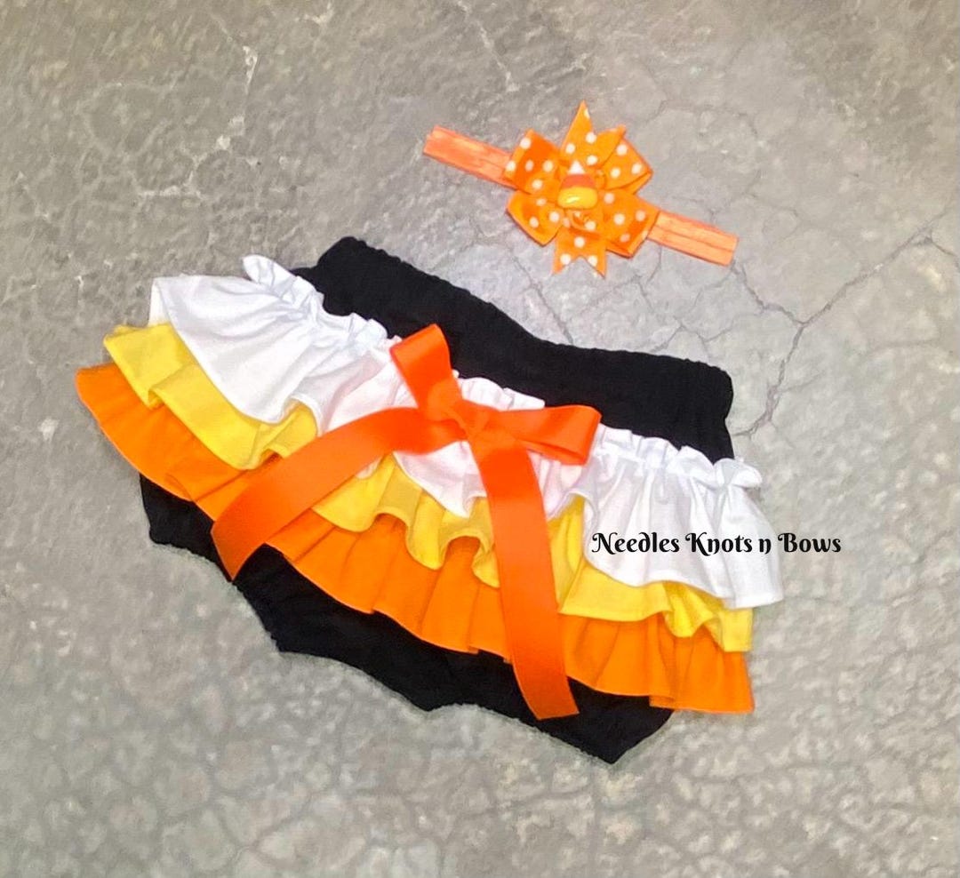Candy Corn Halloween Ruffled Bloomers for Baby Girls & Toddlers, Fall ...