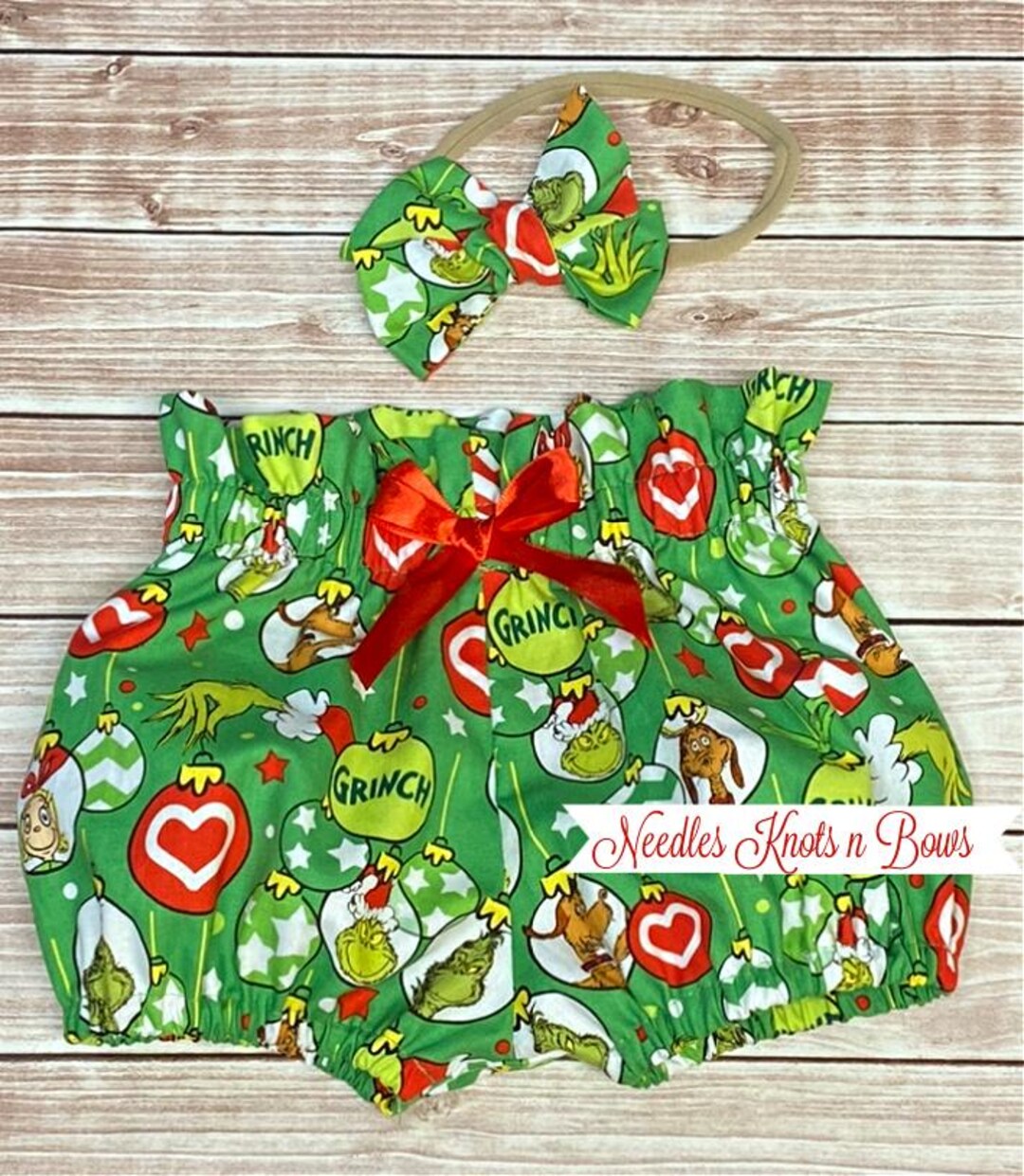 Girls Christmas High Waist Bloomers, Christmas Diaper Cover, Baby ...
