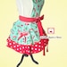 Women’s Retro Cherry Print Apron With Pocket, Sweetheart Apron, READY ...