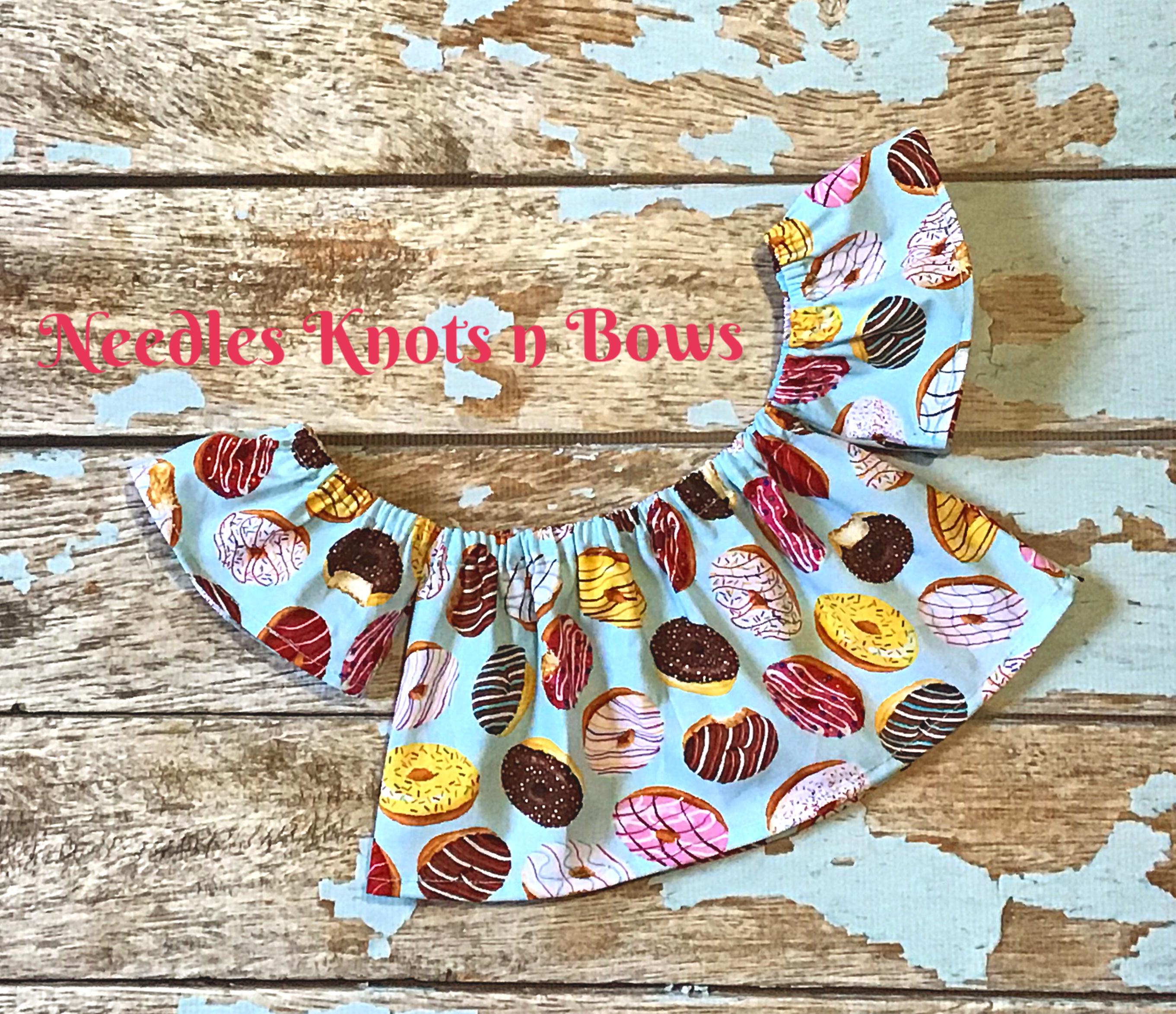 Girls Donut off the Shoulder Crop Top, Baby Boho Crop Top, Toddler Cold ...