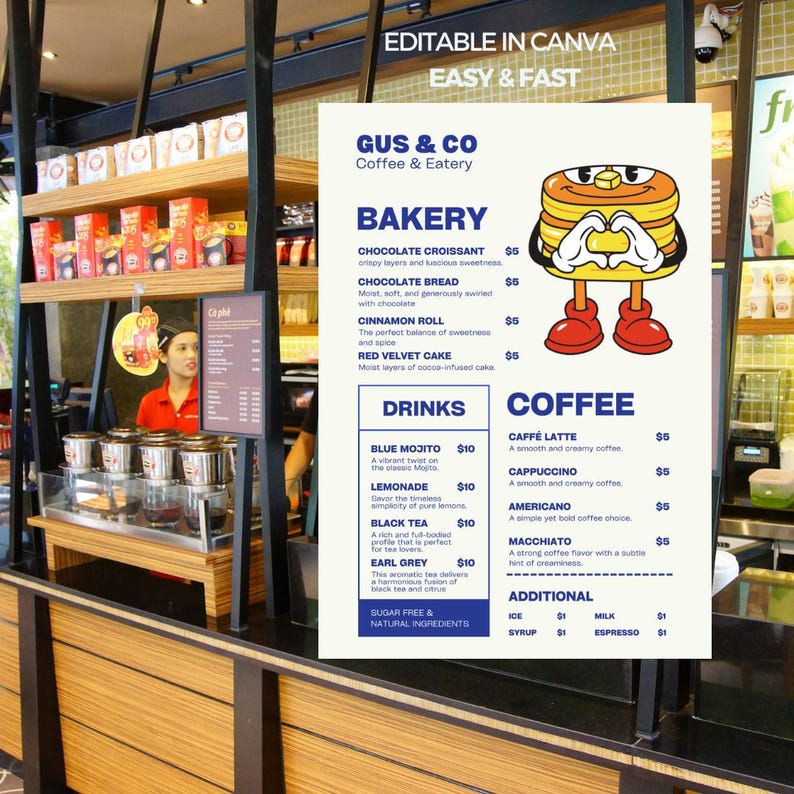 Café & Bakery Menu Templates – Customizable Canva Designs for Instant ...