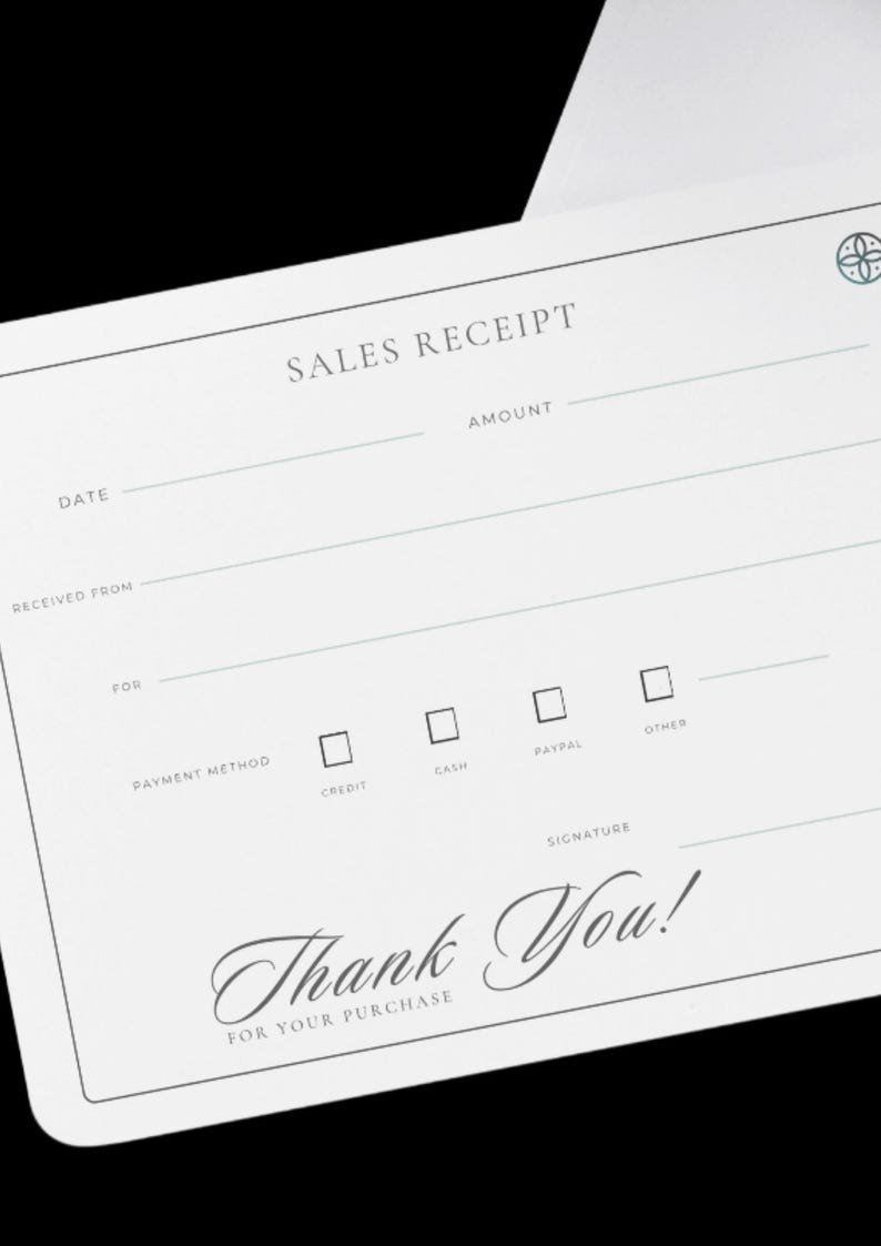 Printable Sales Receipt Template for Small Business – Retro Editable ...