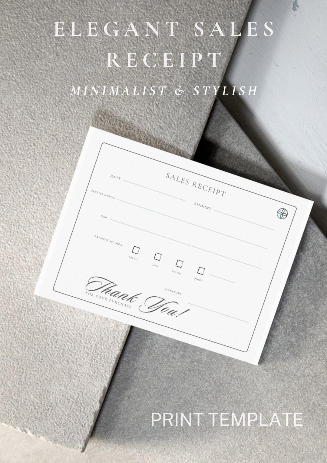 Printable Sales Receipt Template for Small Business – Retro Editable ...