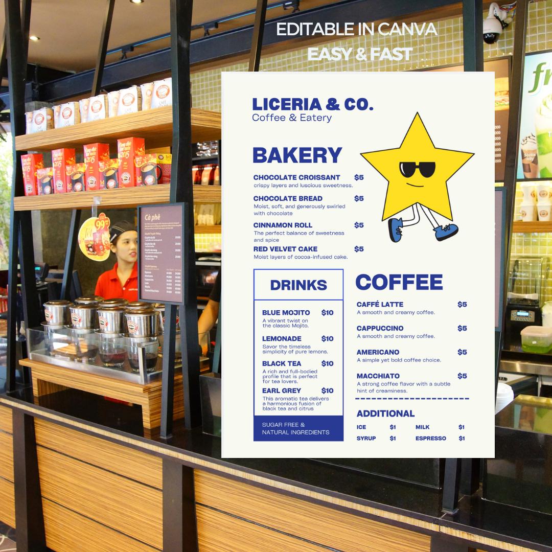 Café & Bakery Menu Templates – Customizable Canva Designs for Instant ...