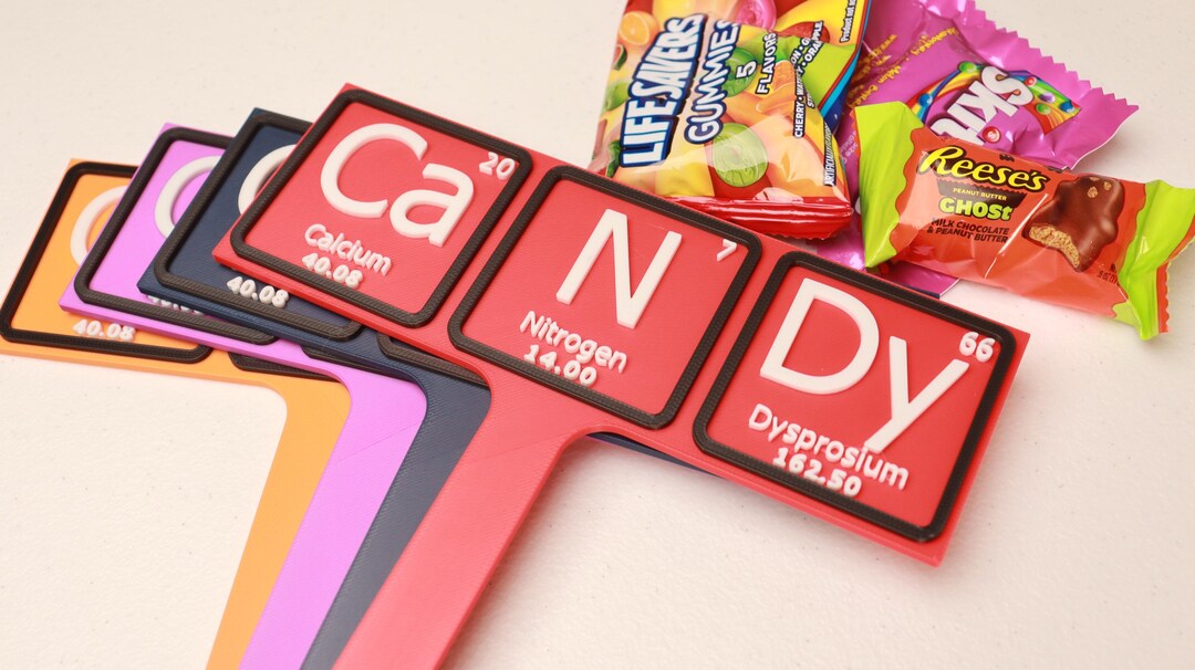 Candy Periodic Table Sign 3D Printed Teacher's Gift, Classroom Reward ...