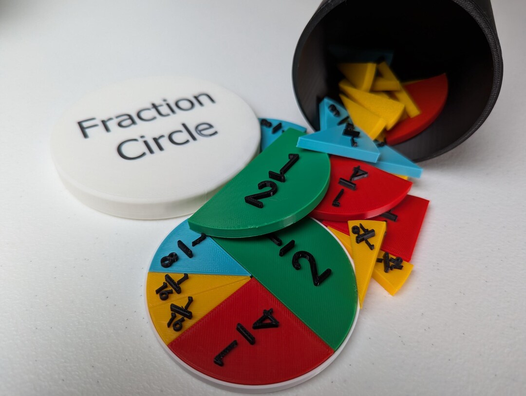 Fraction Circle Fractions Practice Set 3D Printed - Etsy