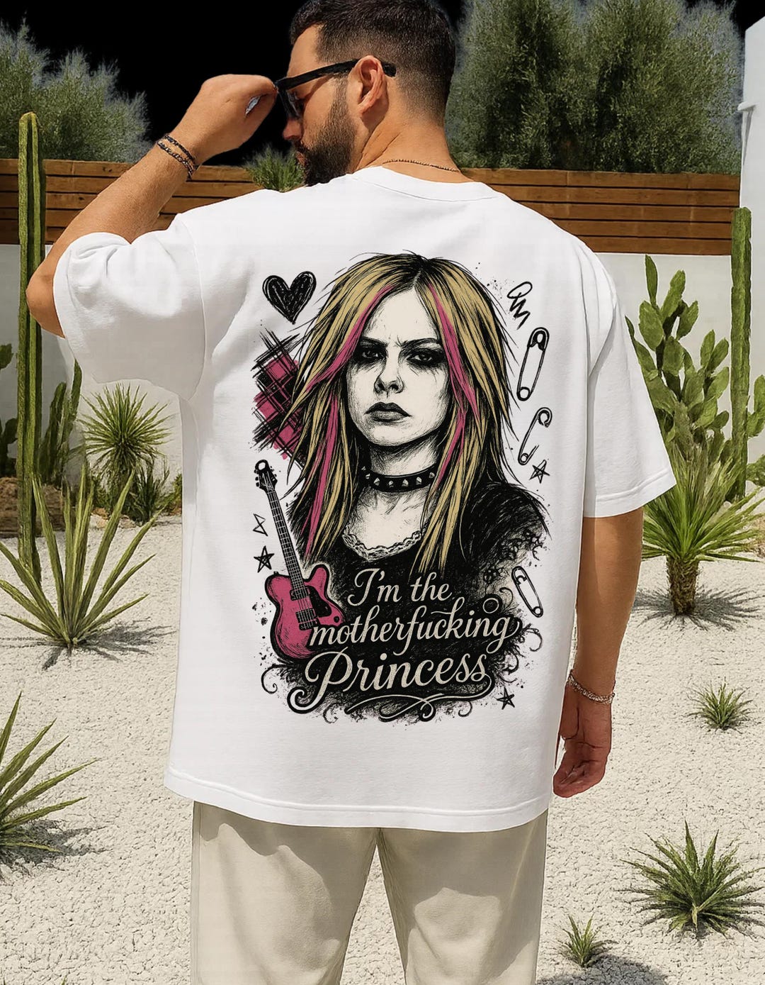 Edgy Heart Princess Graphic Tee - Trendy Punk Style Unisex T-shirt ...