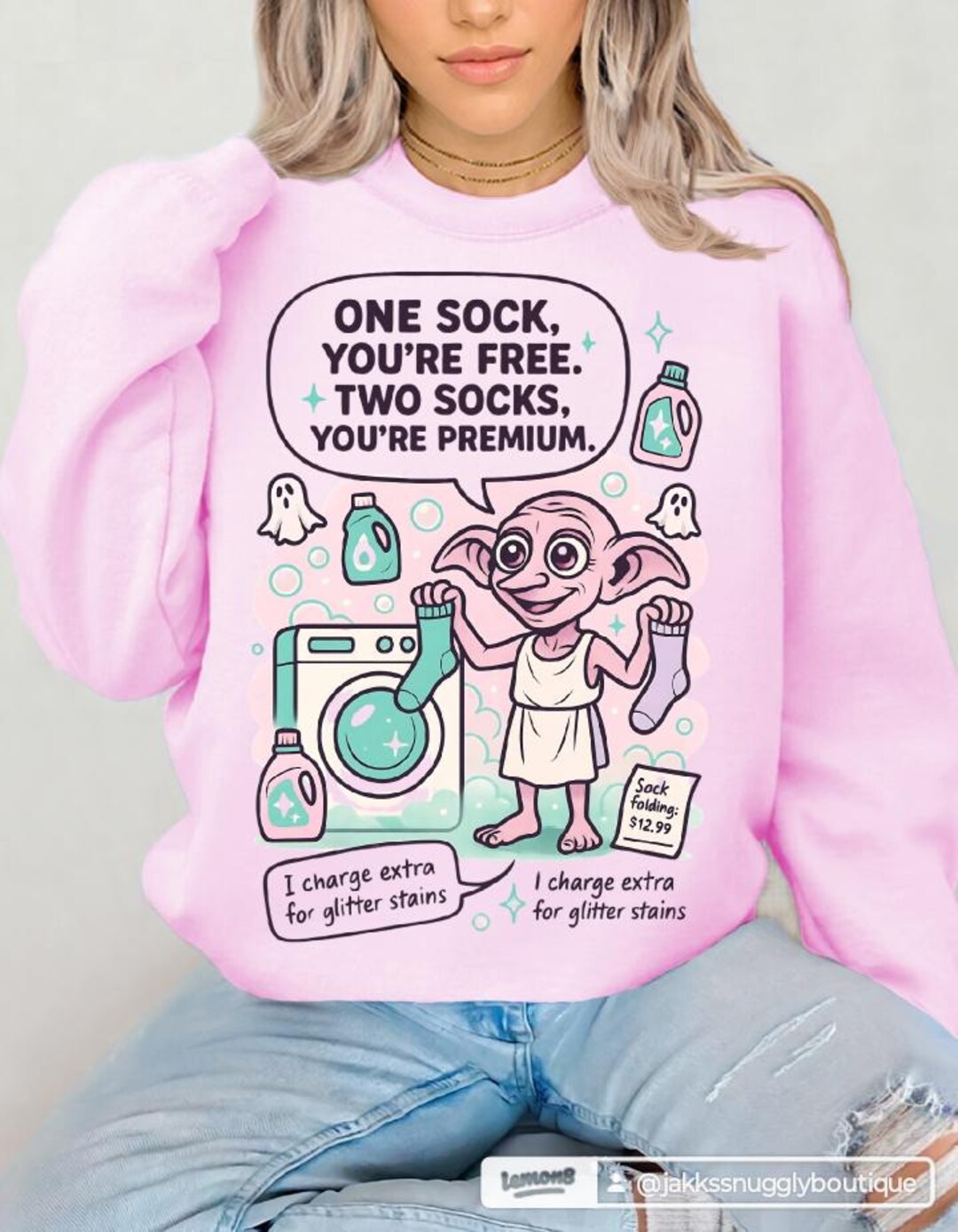 Magical House Elf Laundry Parody Sweatshirt - Wizard School Fan Gift ...