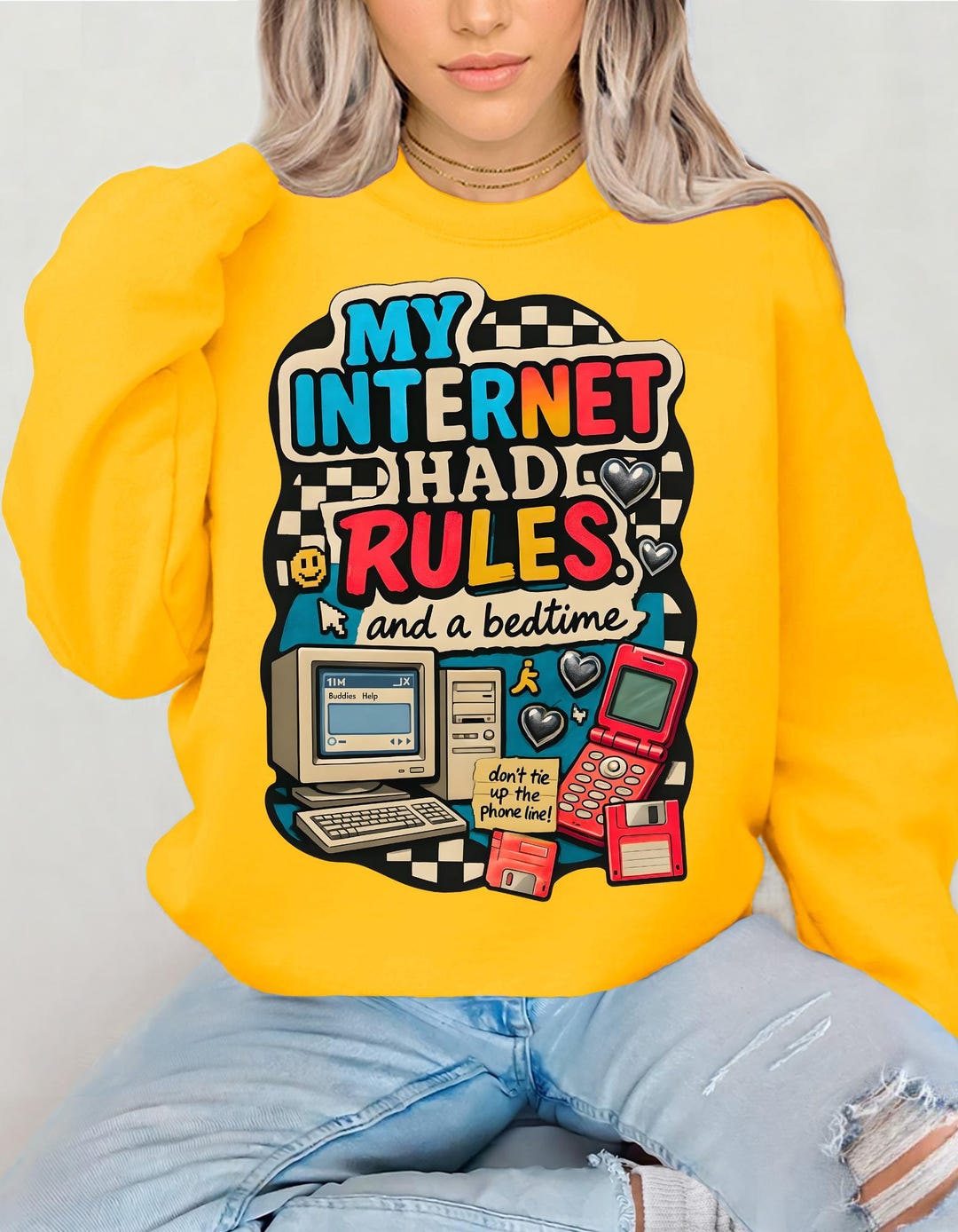 Y2K Internet Rules Sweatshirt, 90s Nostalgia Crewneck - Etsy