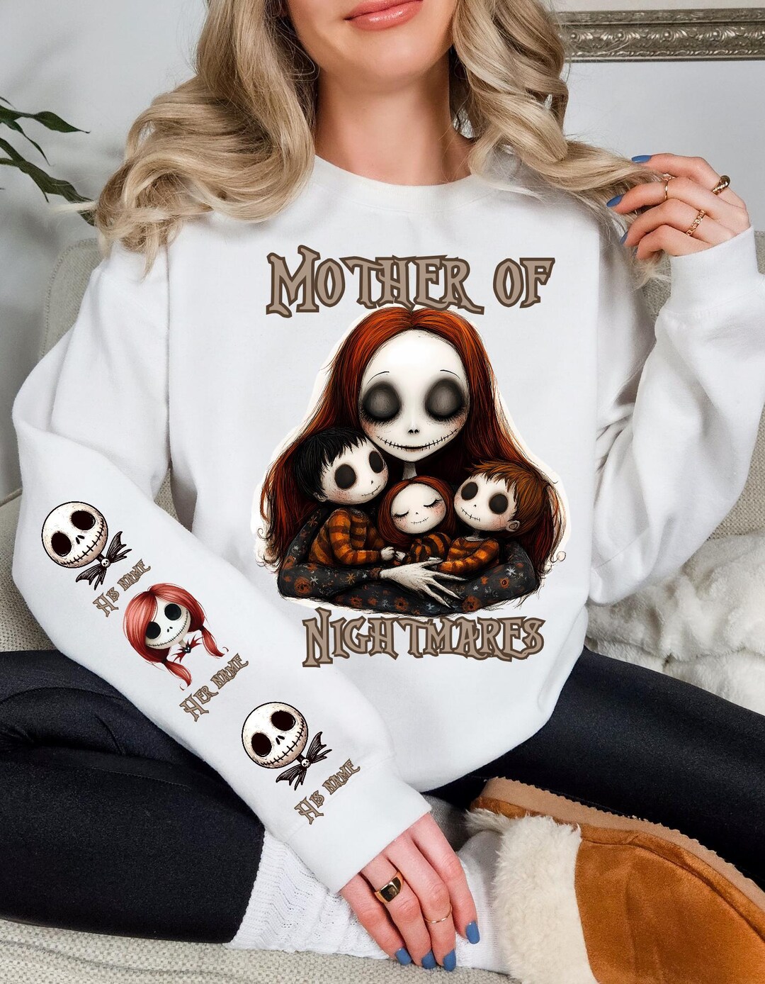 Mother of Nightmares Personalized Spooky Mom Sweatshirt, Mom Gift ...