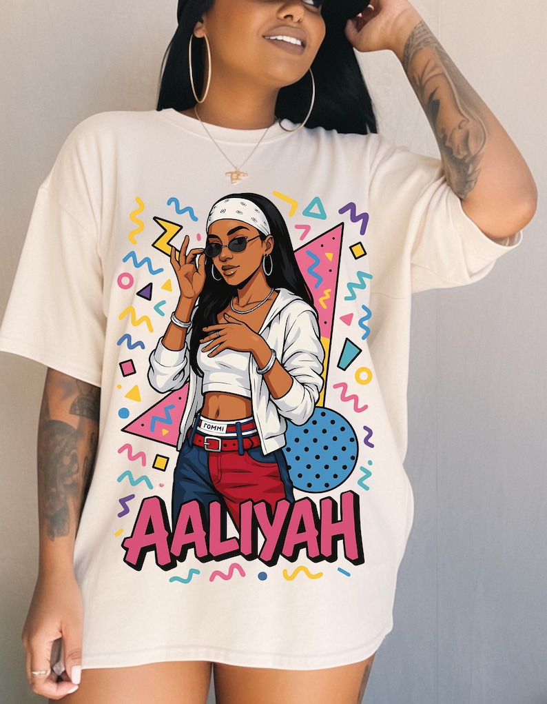 Vintage Aaliyah Graphic Tee: 90s R&B Icon Throwback Shirt, Retro Music ...