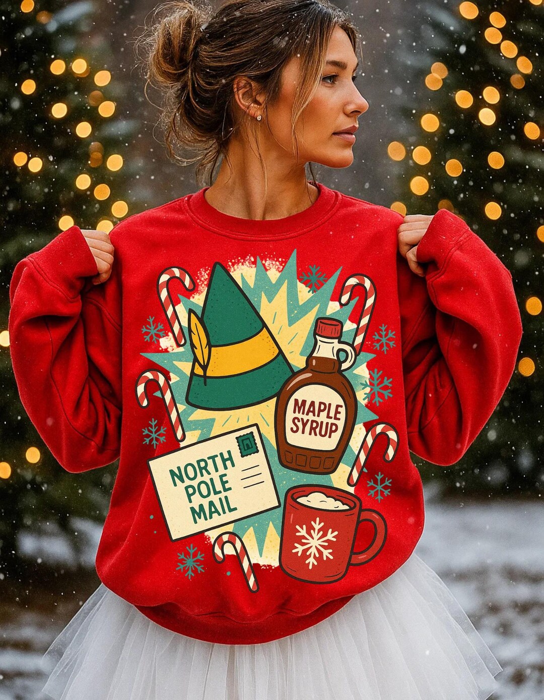 Elf Maple Syrup Crewneck Sweatshirt - Holiday Winter Apparel - Etsy