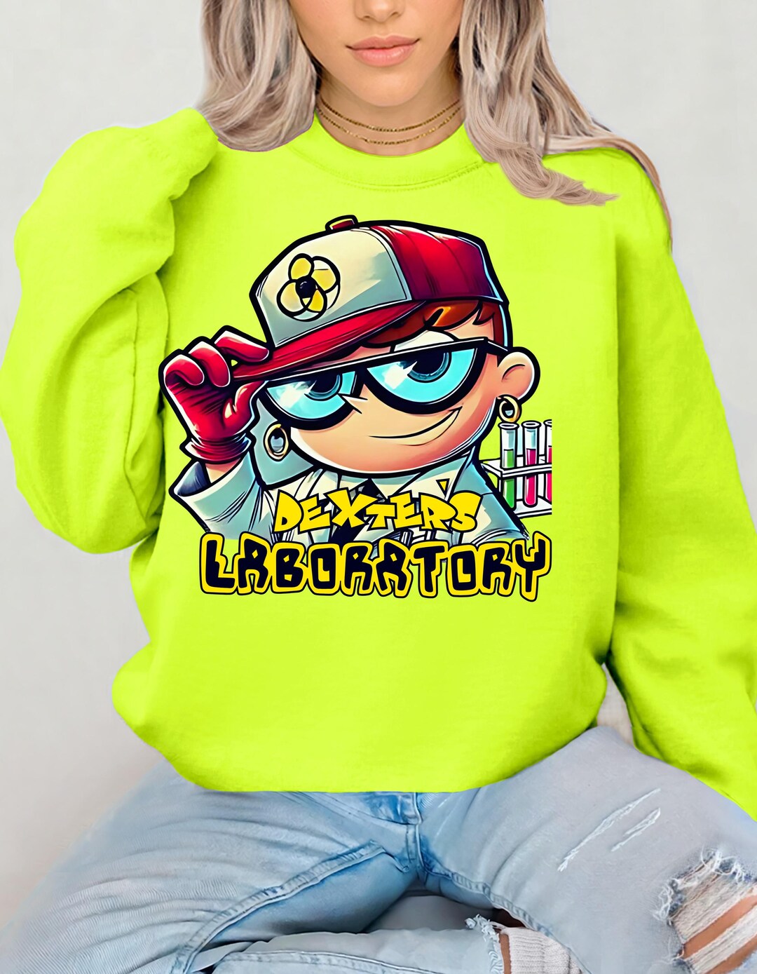 Dexter Parody Sweatshirt: 90s TV Show Graphic Jumper, Nerd Lab Crewneck ...