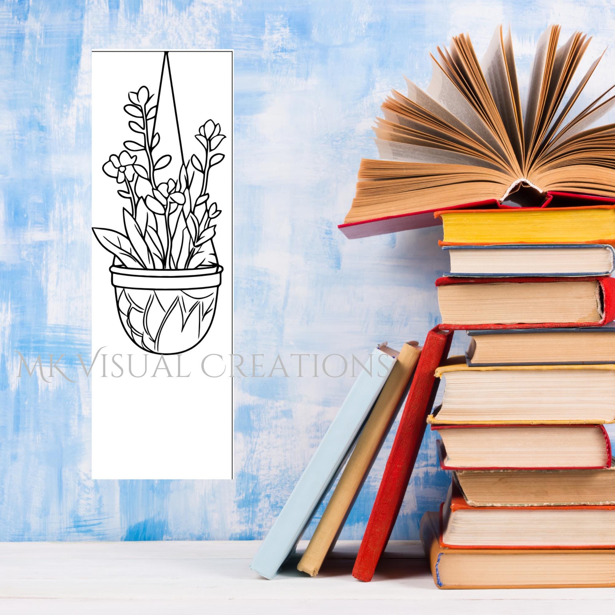 Plants Coloring Bookmarks, Set of 4 Printable Bookmarks- Digital ...