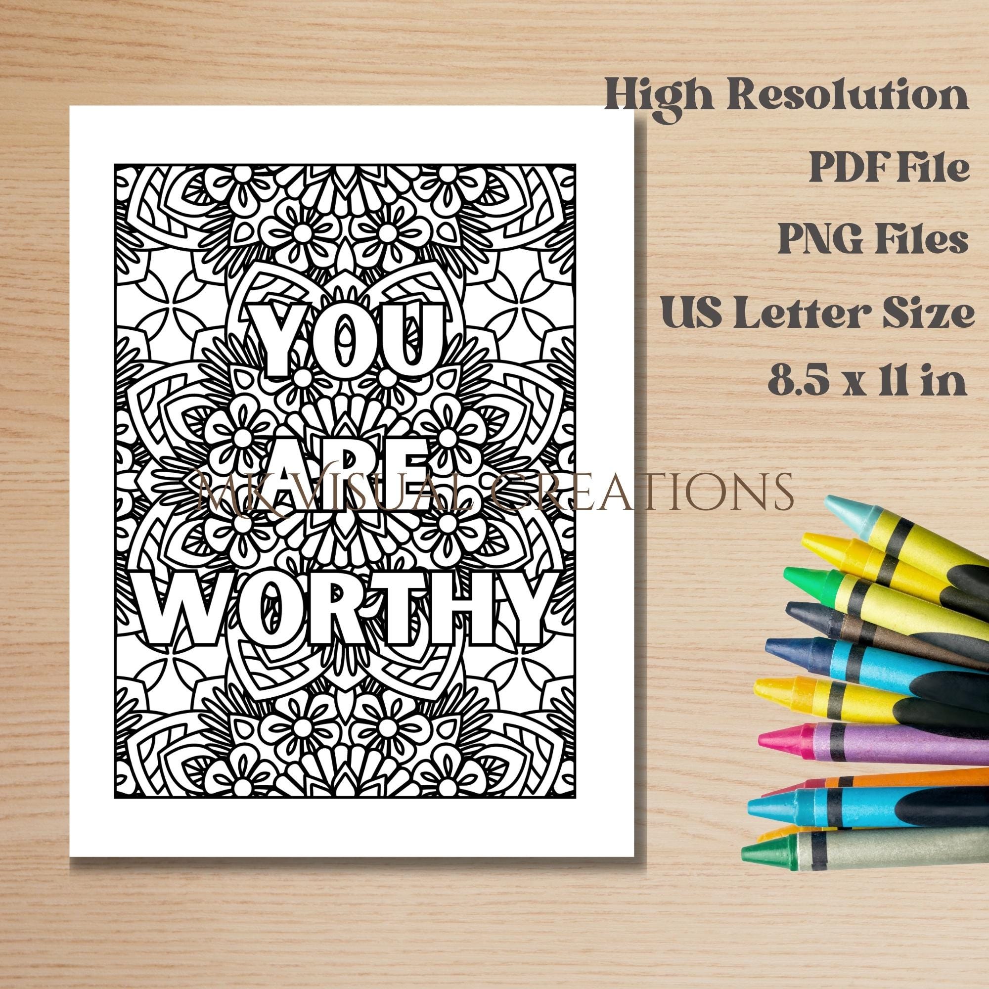 Mental Health Mandala Coloring Book, Printable Self-care Coloring Pages ...