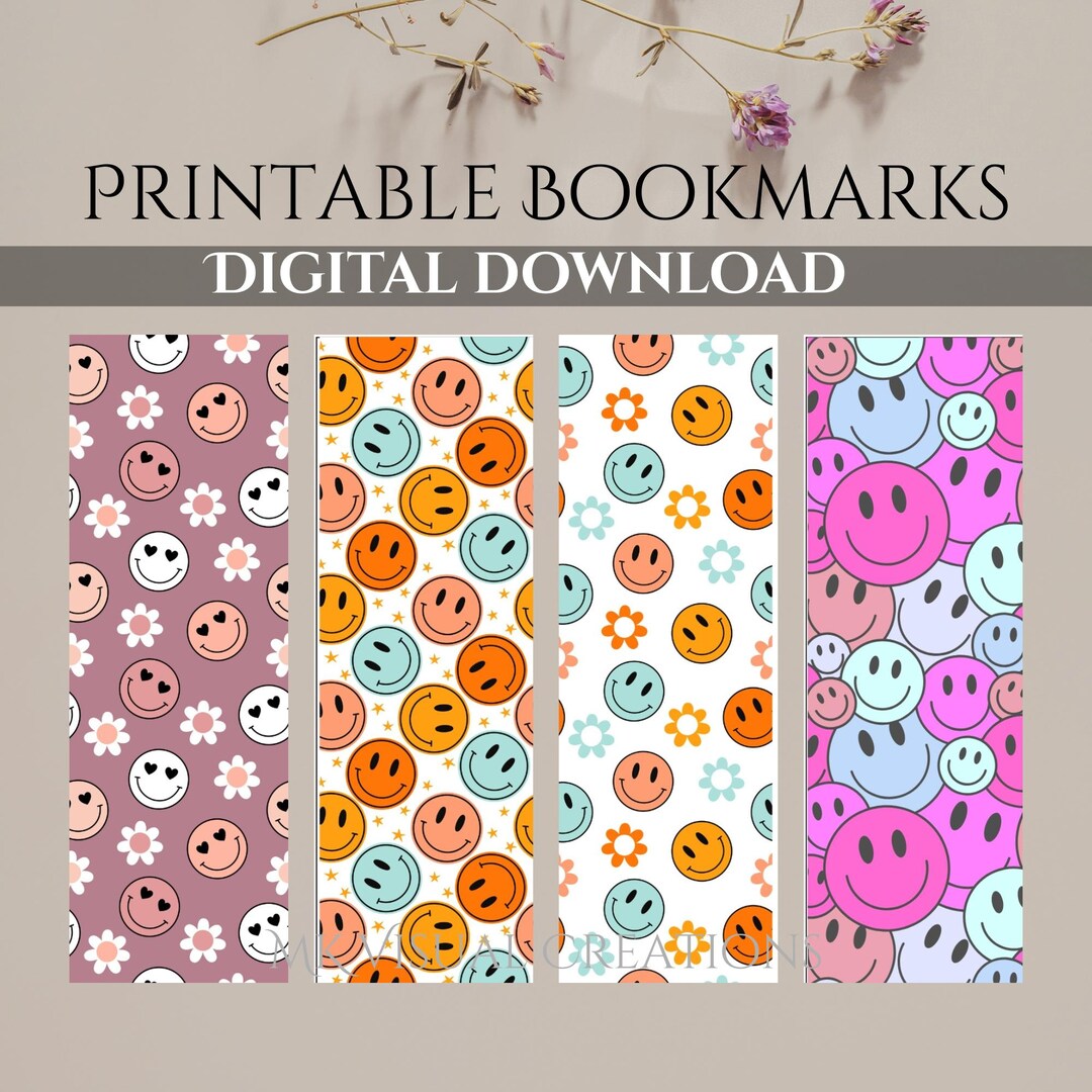 Smile Face Printable Bookmarks, Instant Download - Etsy