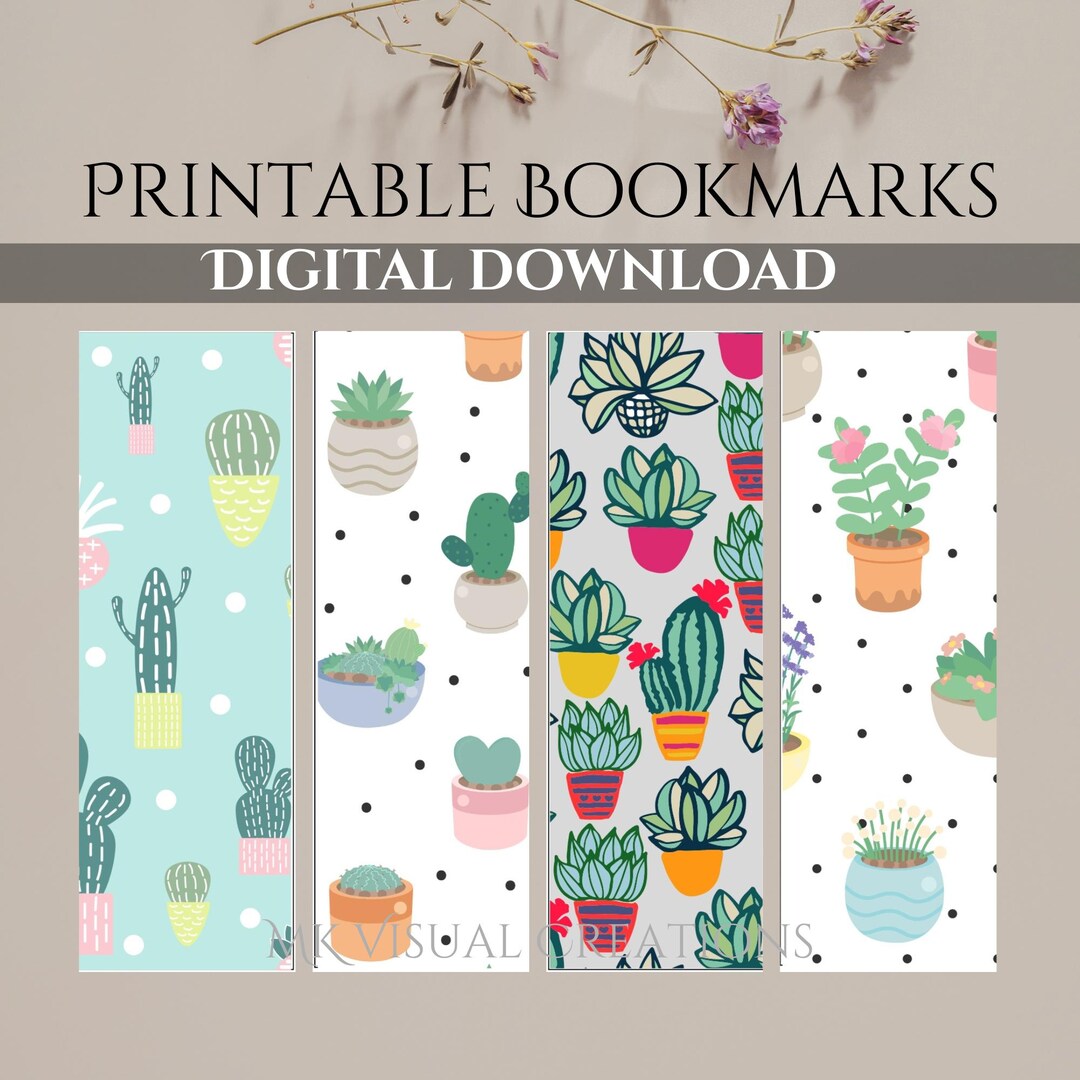 Printable Plant Bookmarks, Instant Download Booklover Gift - Etsy