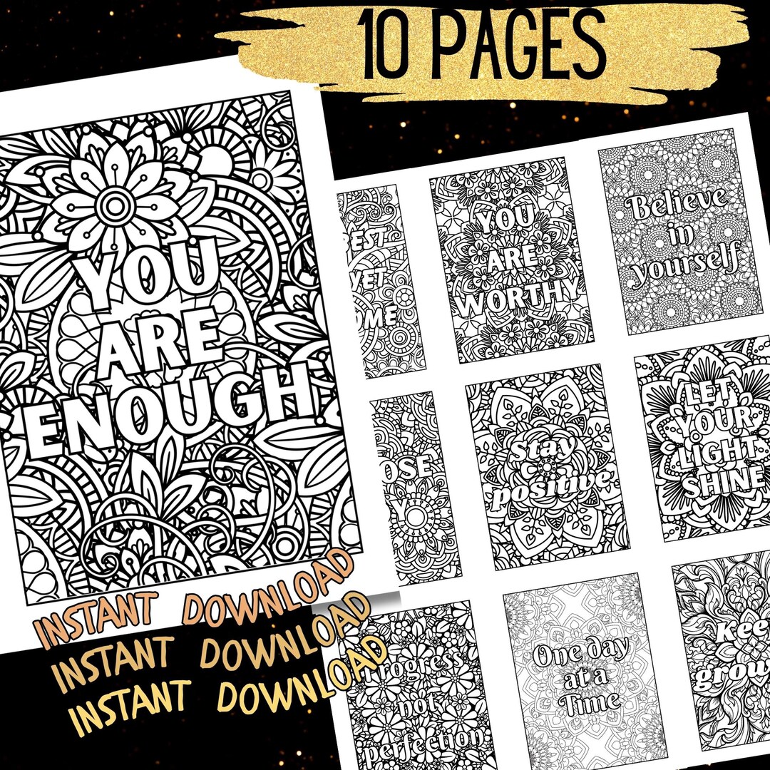 Mental Health Mandala Coloring Book, Printable Self-care Coloring Pages ...