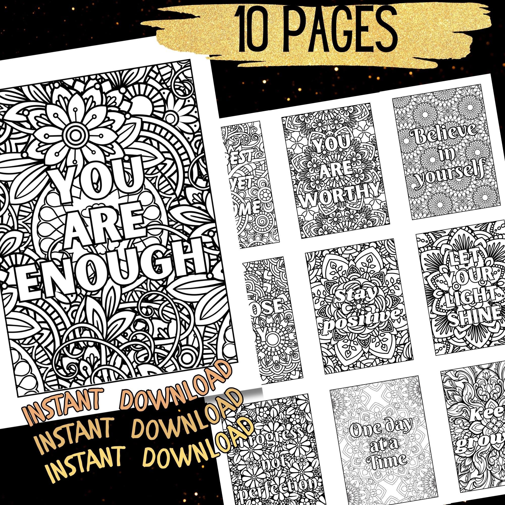 Mental Health Mandala Coloring Book, Printable Self-care Coloring Pages ...