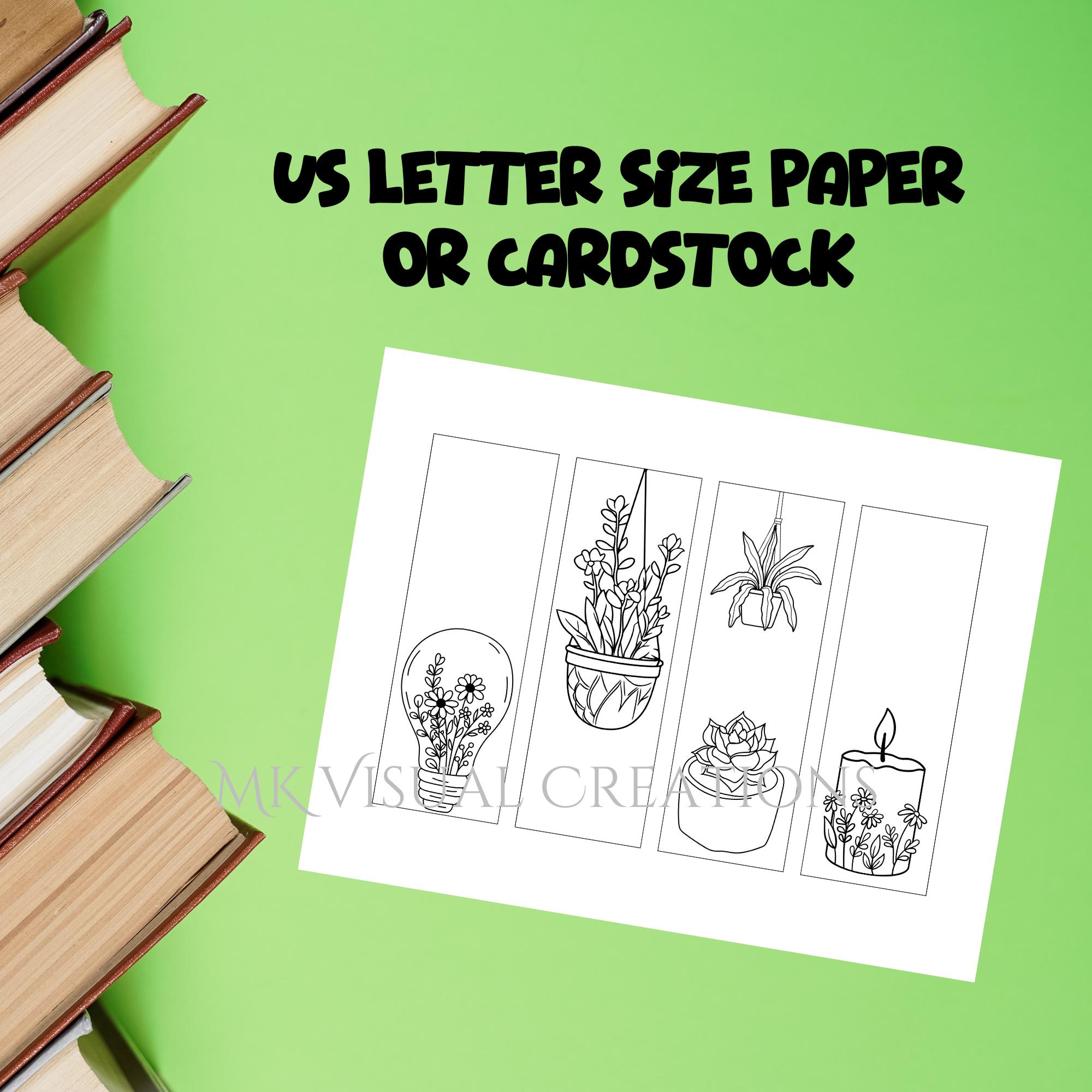 Plants Coloring Bookmarks, Set of 4 Printable Bookmarks- Digital ...